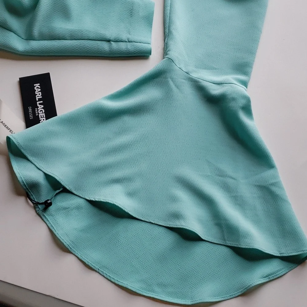 Karl Lagerfeld | Dresses | Karl Lagerfeld Light Turquoise Flowy Bell ...